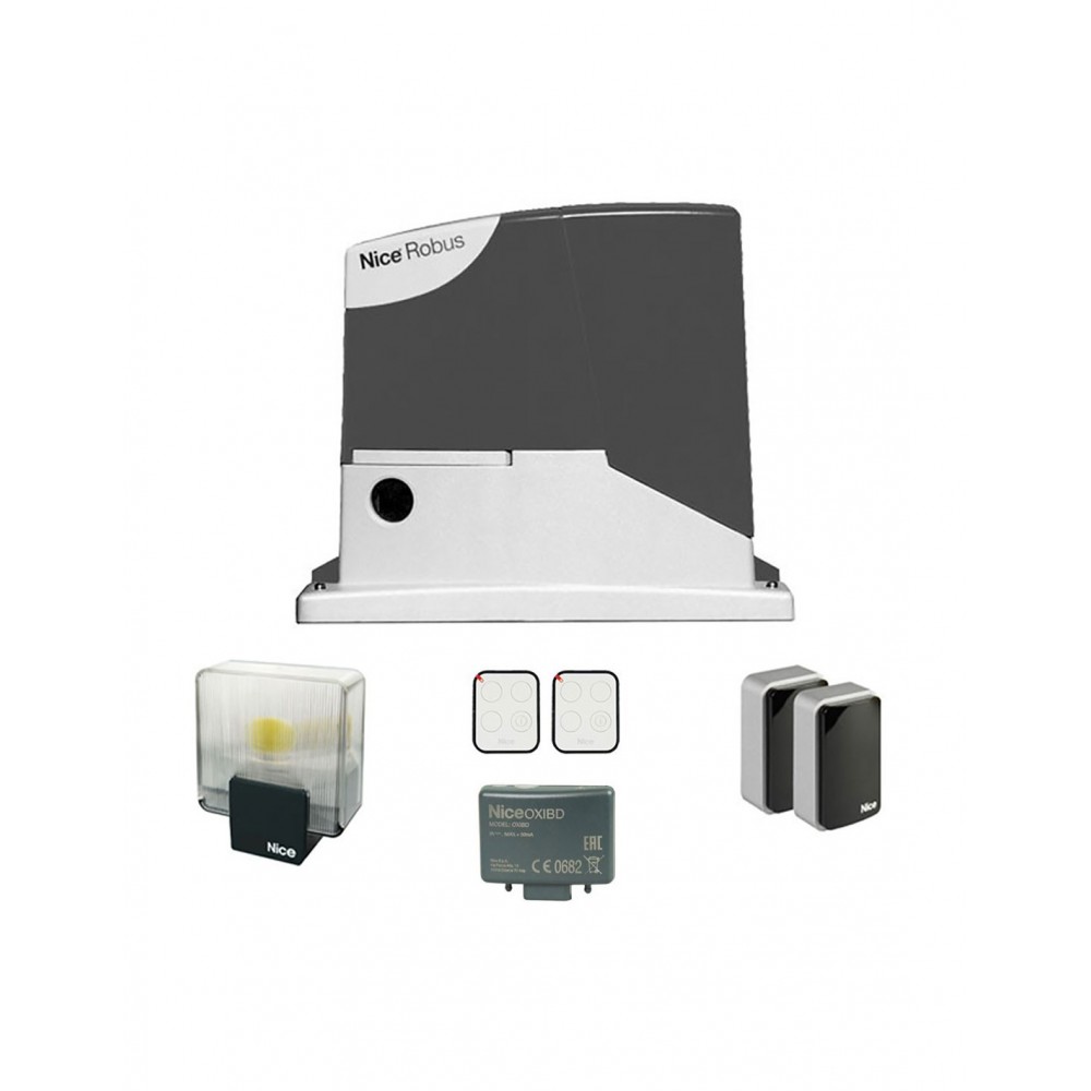 Kit motorisation portail coulissant - NICE - ROBUS 400 - 400kg - Portail coulissant - Dom ...